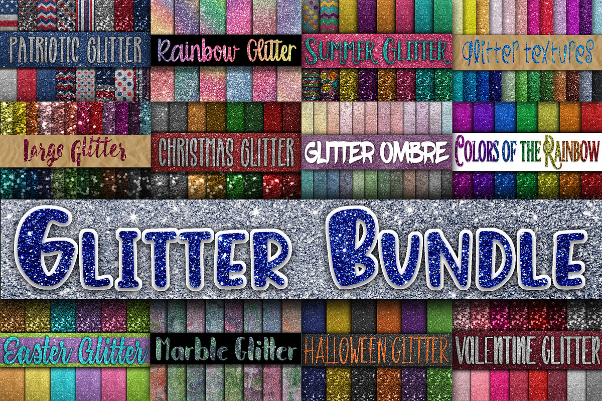 Glitter Digital Textures Bundle, a Texture Graphic by OldMarket Designs