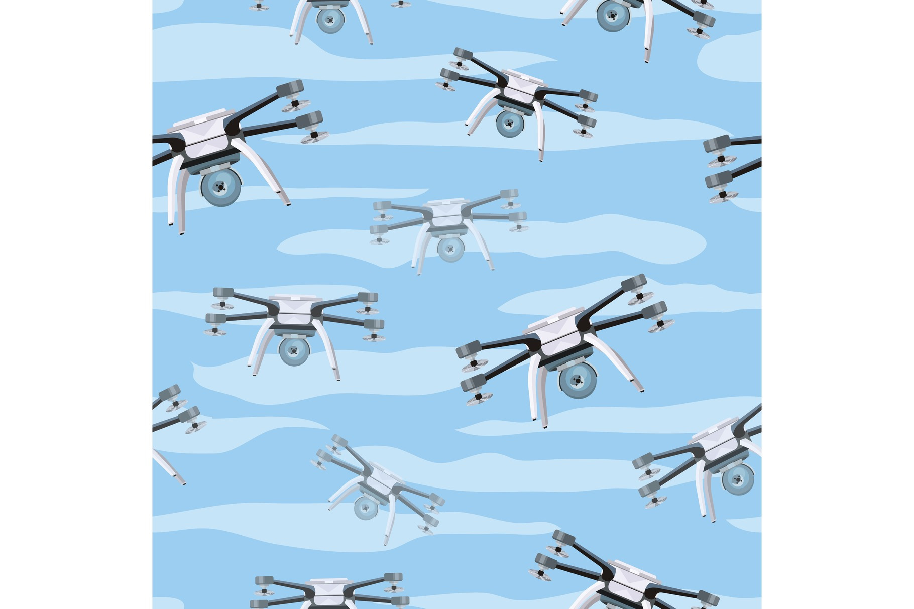 Flying Drones Seamless Pattern, an Object Graphic by robuart | Creative ...