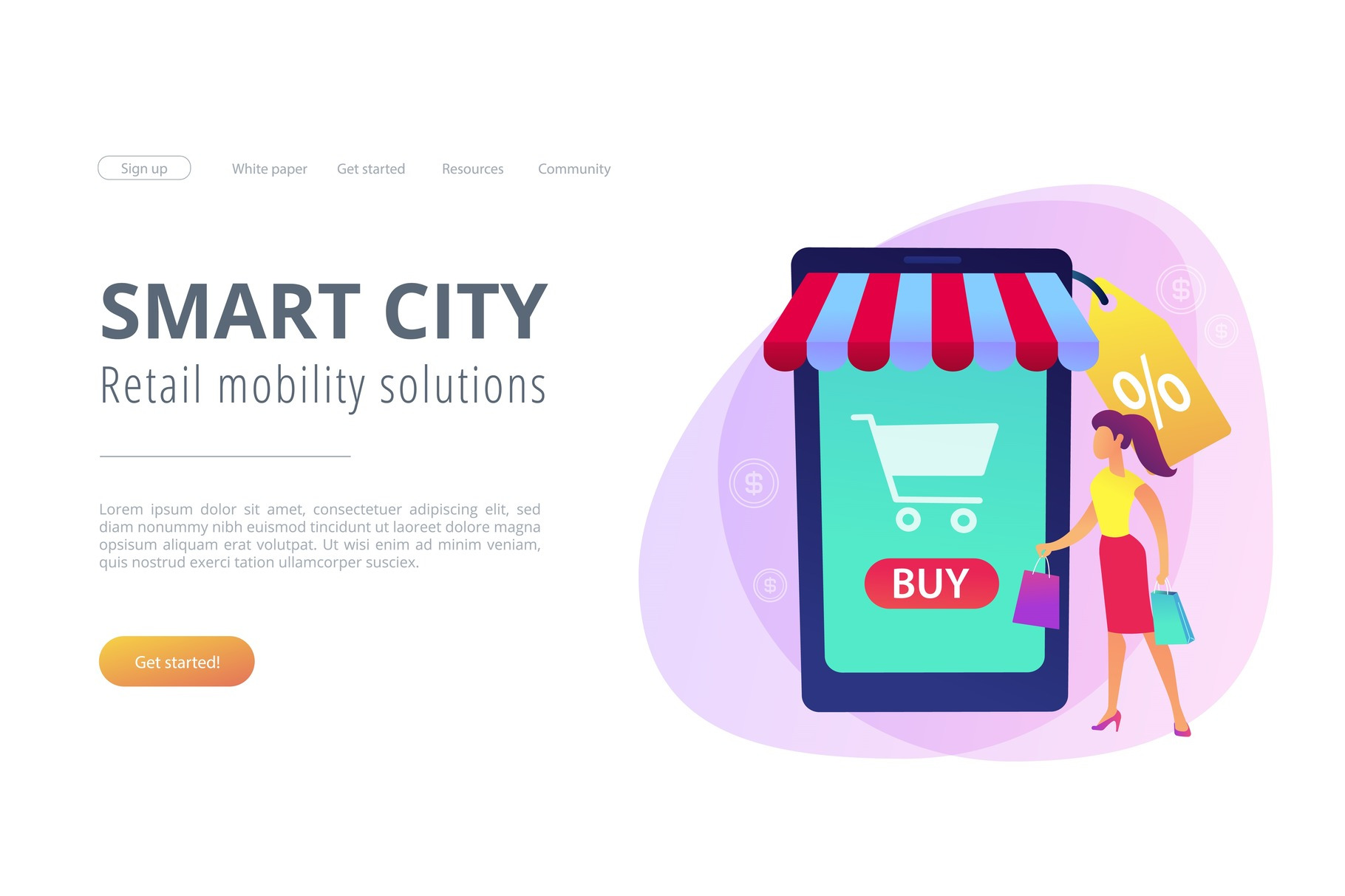Smart retail in smart city concept, a Technology Illustration by Visual ...