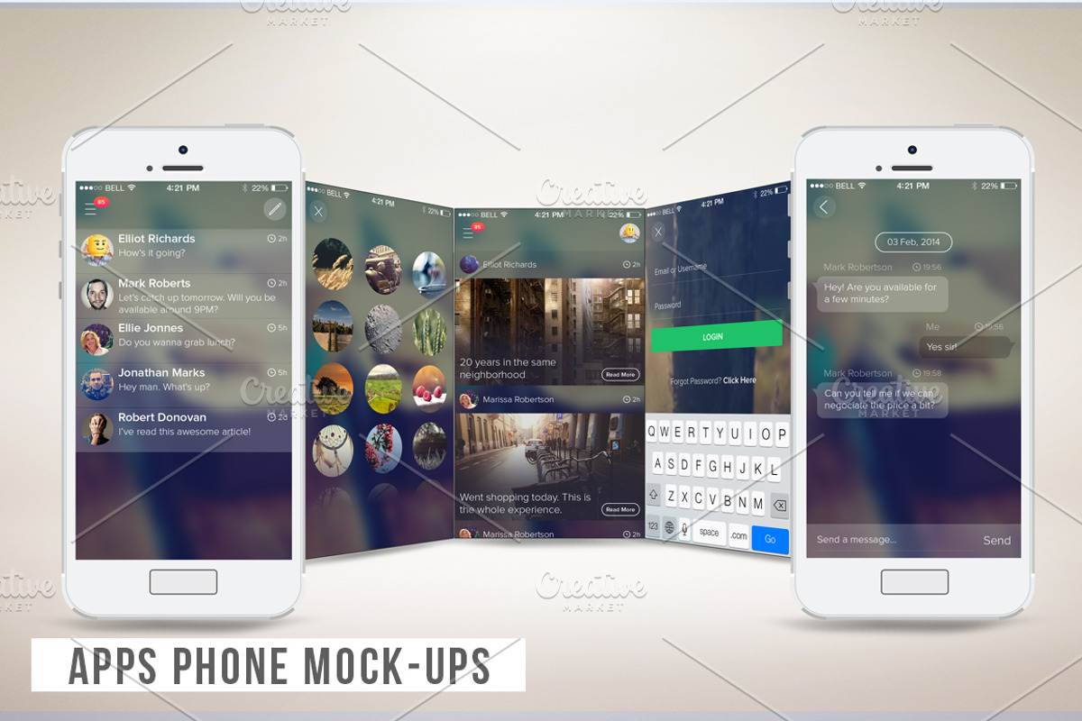 Apps Phone Mock-ups, an iPhone Mockup by Mock-up Store