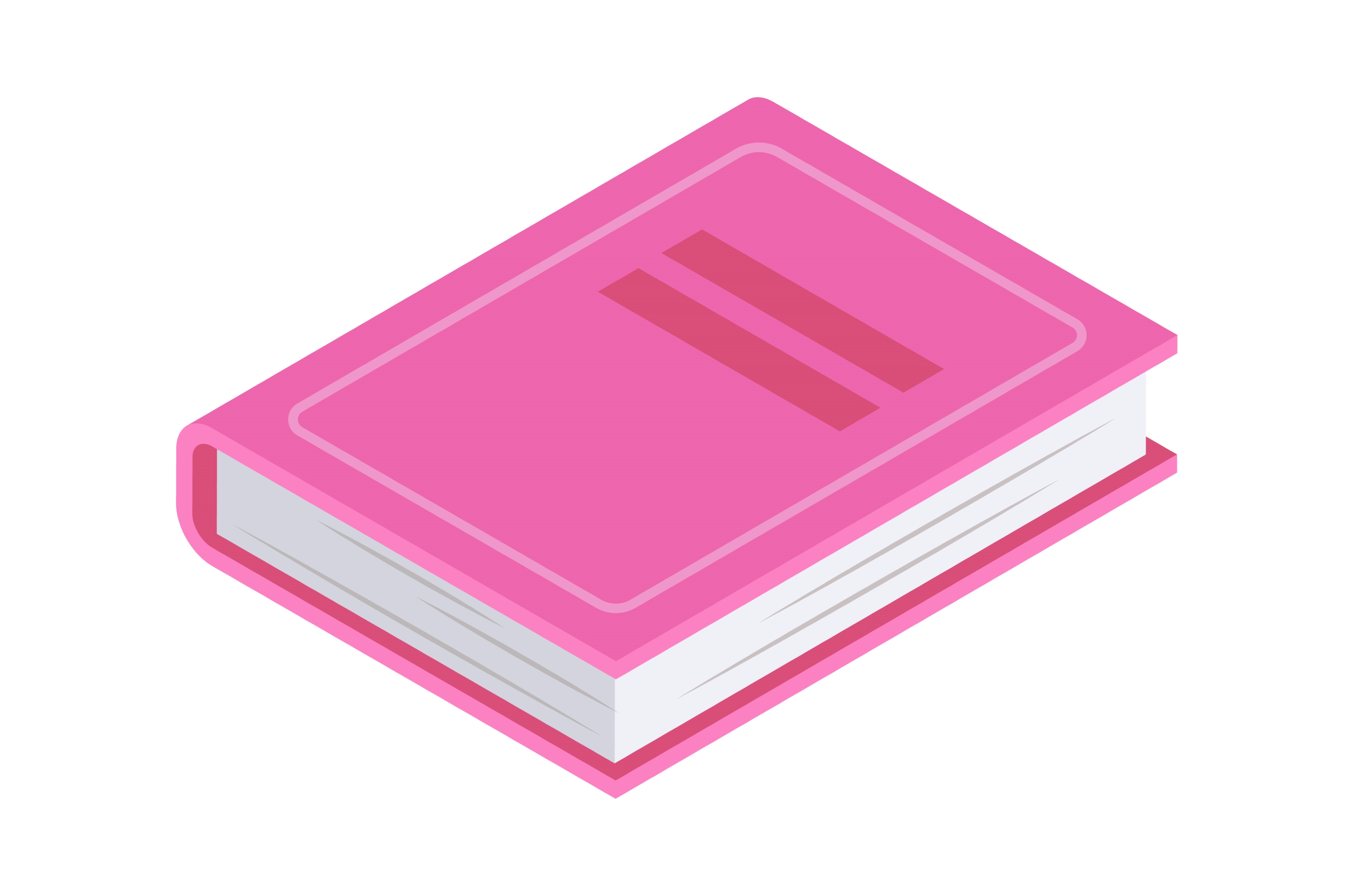 Pink book lying, concept volume icon, an Object Graphic by KitVector
