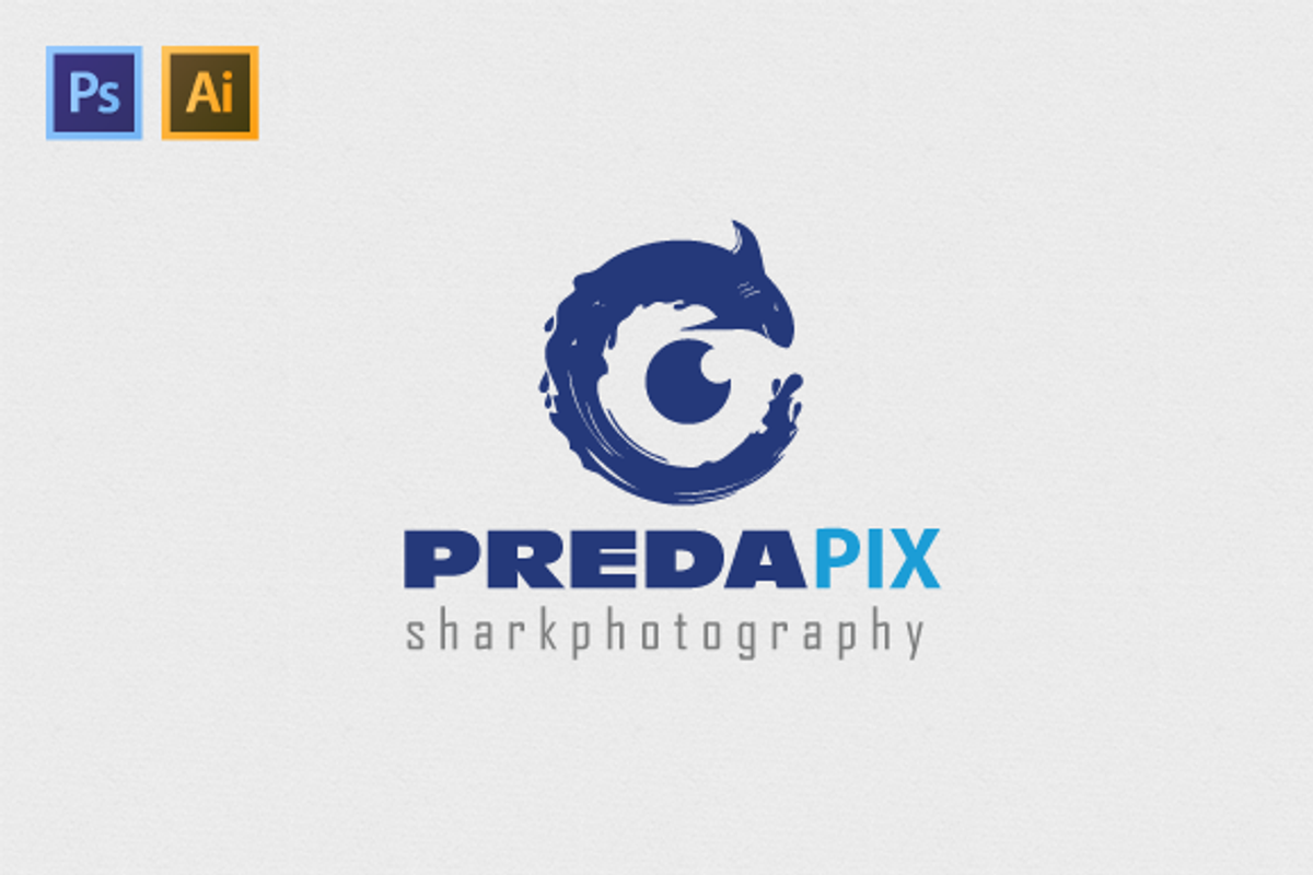 Shark Photography Logo, a Branding & Logo Template by LovePowerDesigns