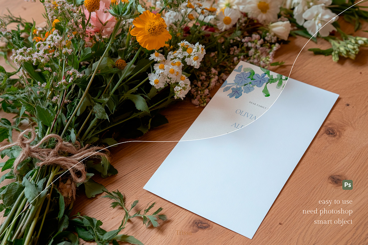 Spring card mockup, floral mockups