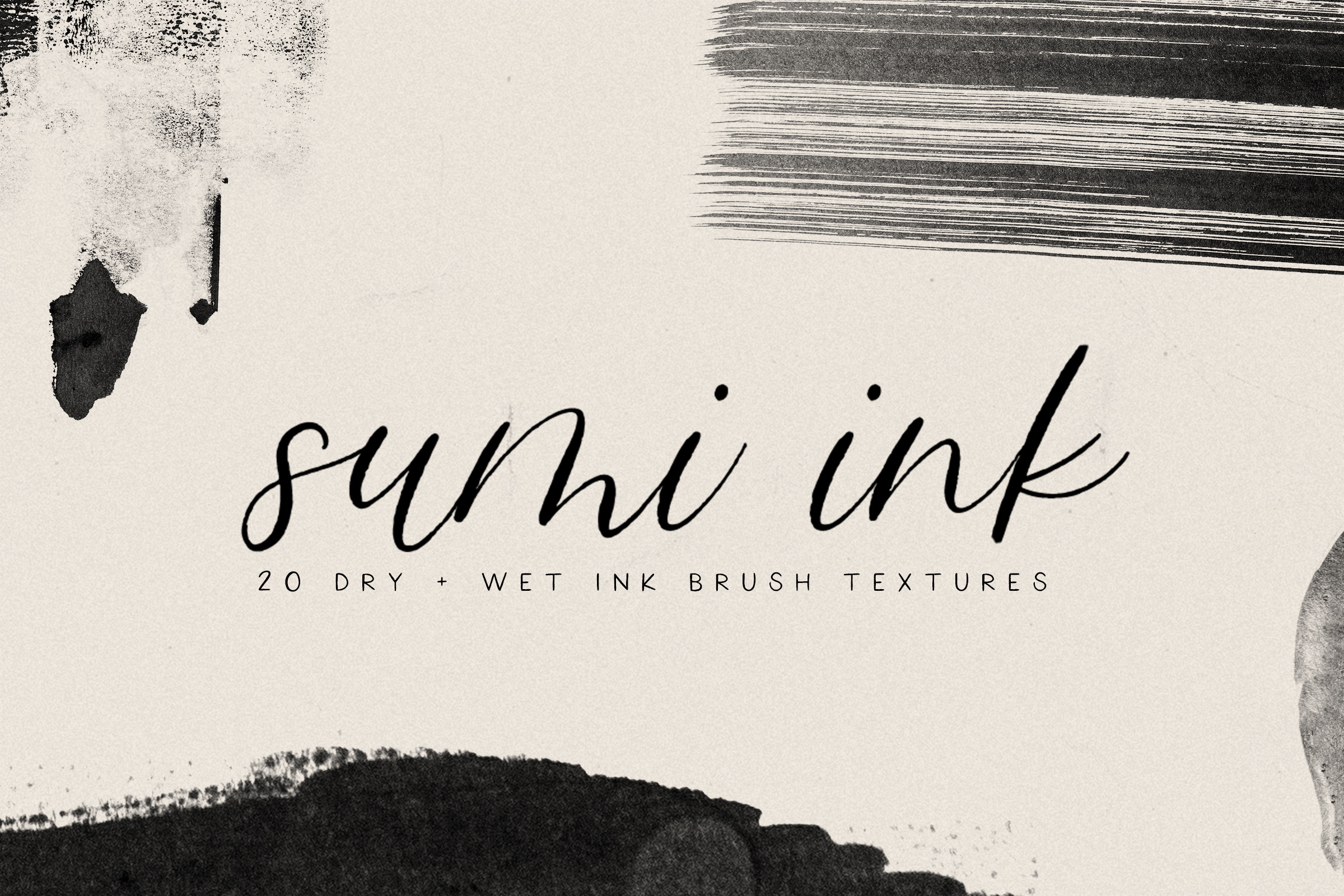 Sumi Brush Ink Textures, a Texture Graphic by Nashville Assets Co.
