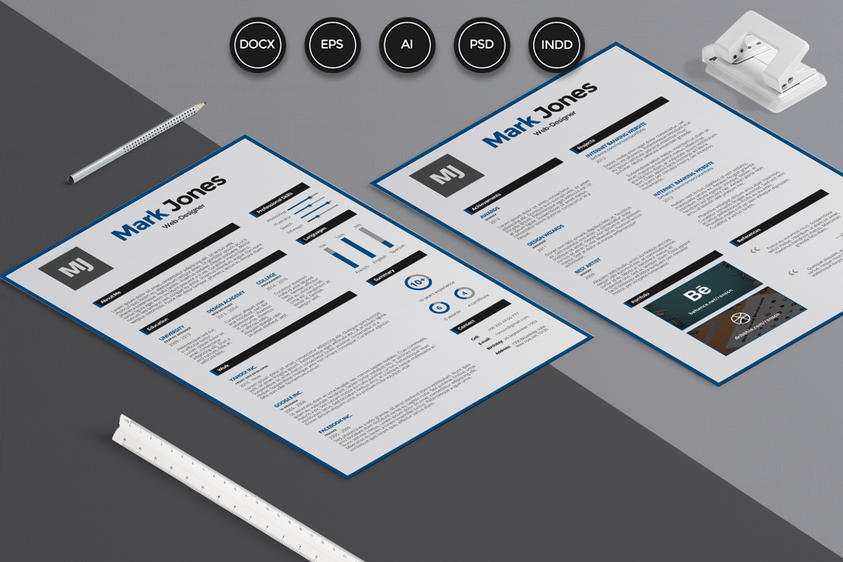 Resume / CV - Mark, a Resume Template by 3Angle