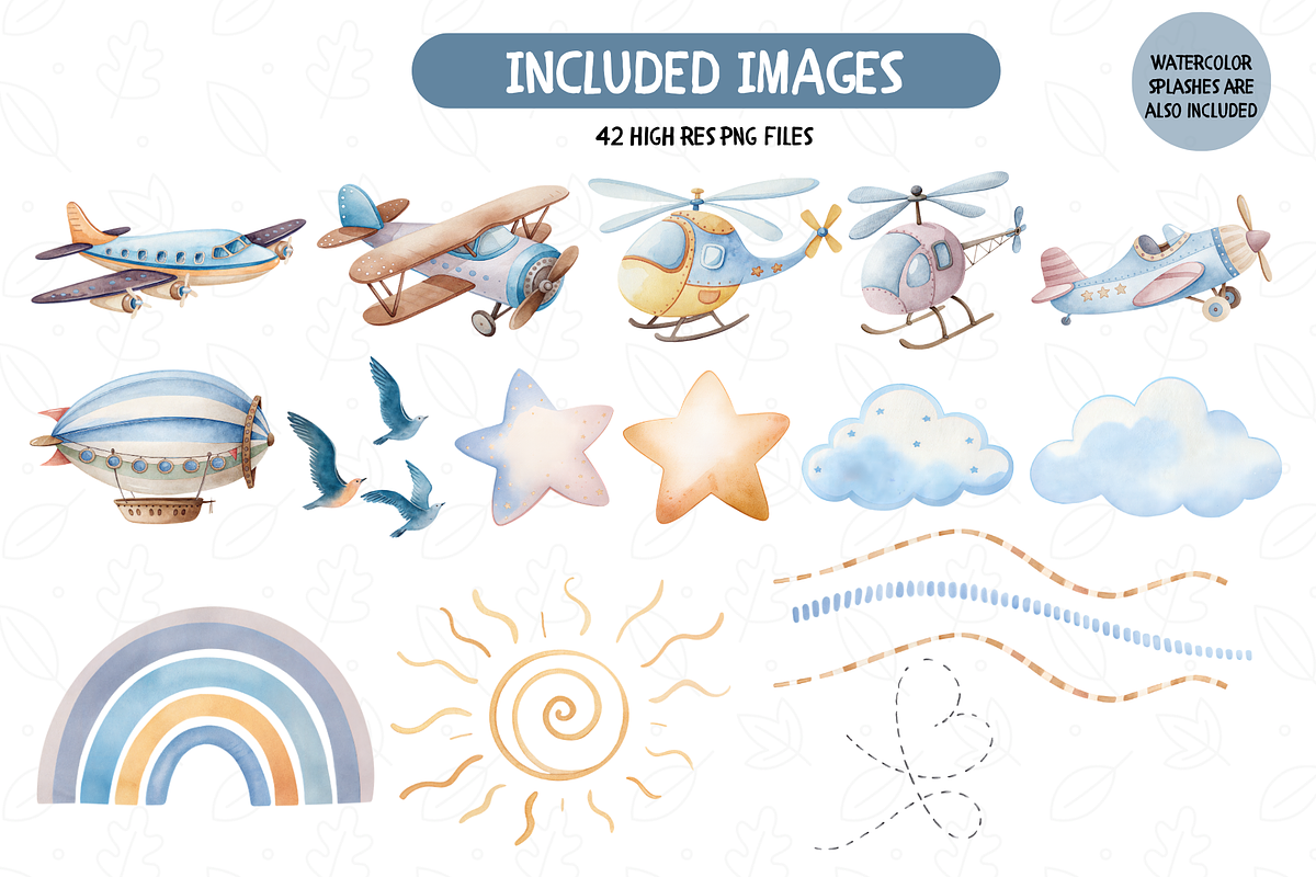 Blue Air Transport Clipart Bundle, an Illustration by TatiMockup