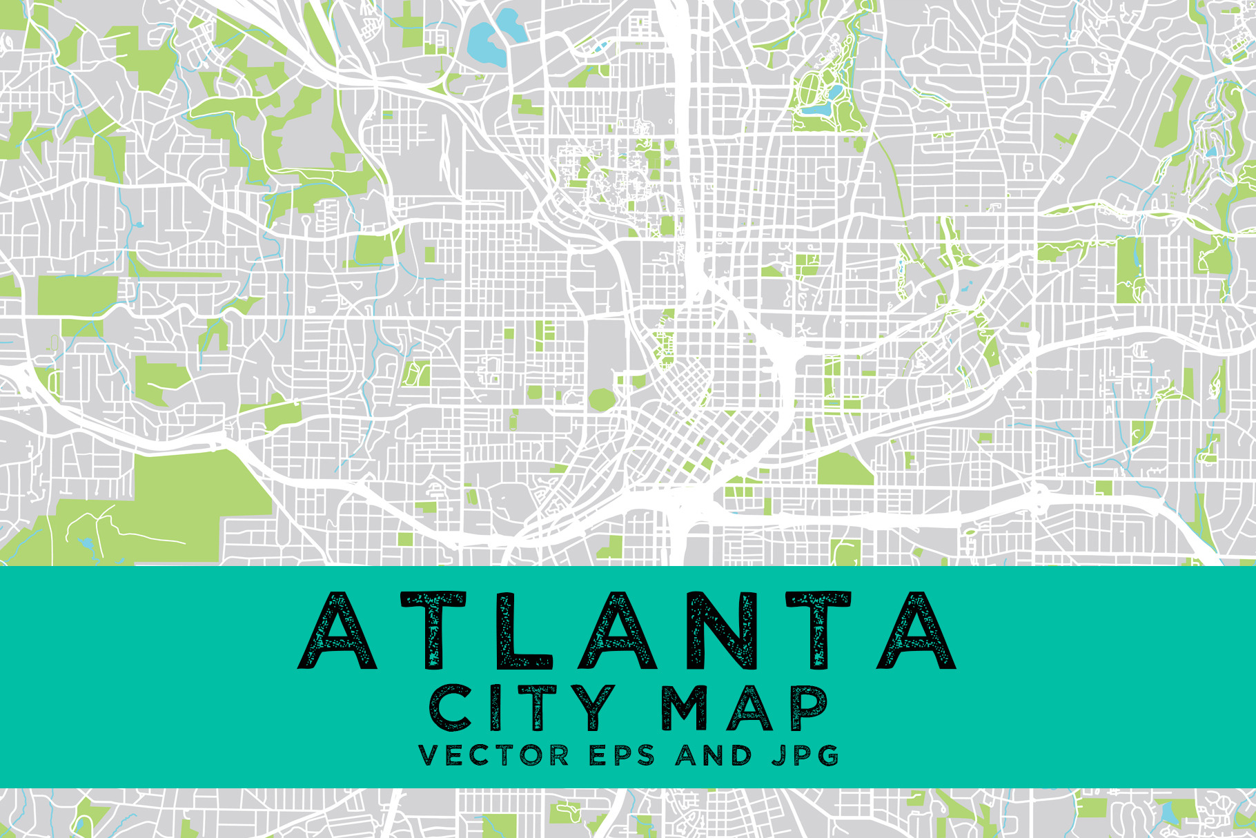 Atlanta, Georgia city map, a Transportation Illustration by ink drop