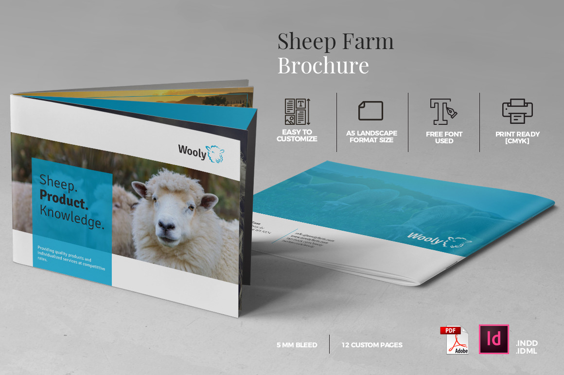 Sheep Farm Brochure A5, a Brochure Template by Rahardi Creative
