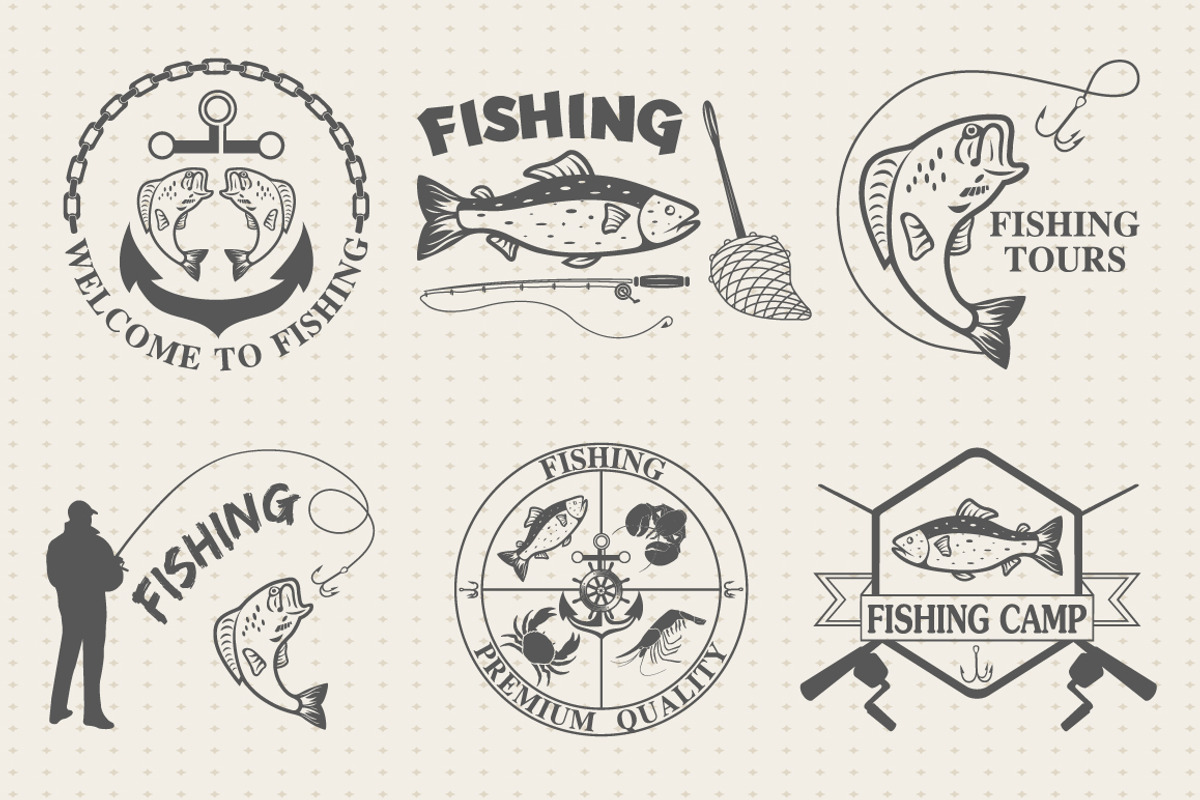 Fishing labels, a Background Graphic by Tomass2015