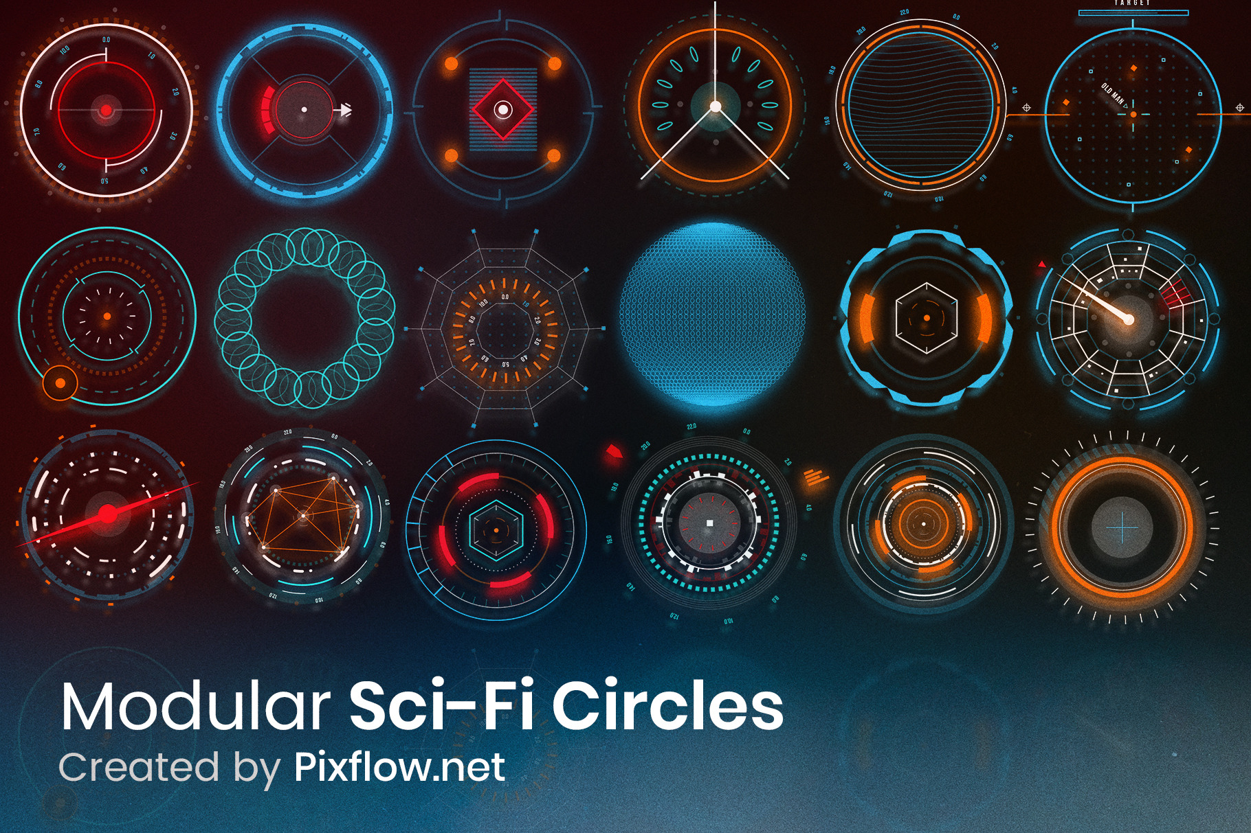 Modular Sci-Fi Circles | Creative Market
