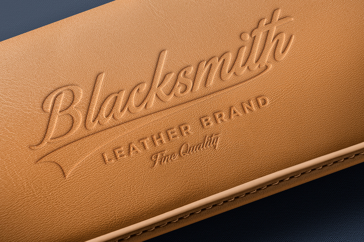 Debossed Leather Logo Mockup, a Product Mockup by GfxFoundry