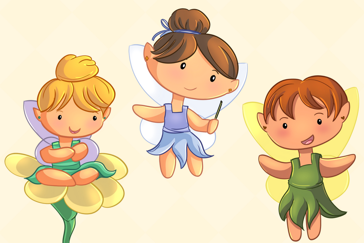 Cute Fairies Clip Art, an Illustration by Keepin' It Kawaii