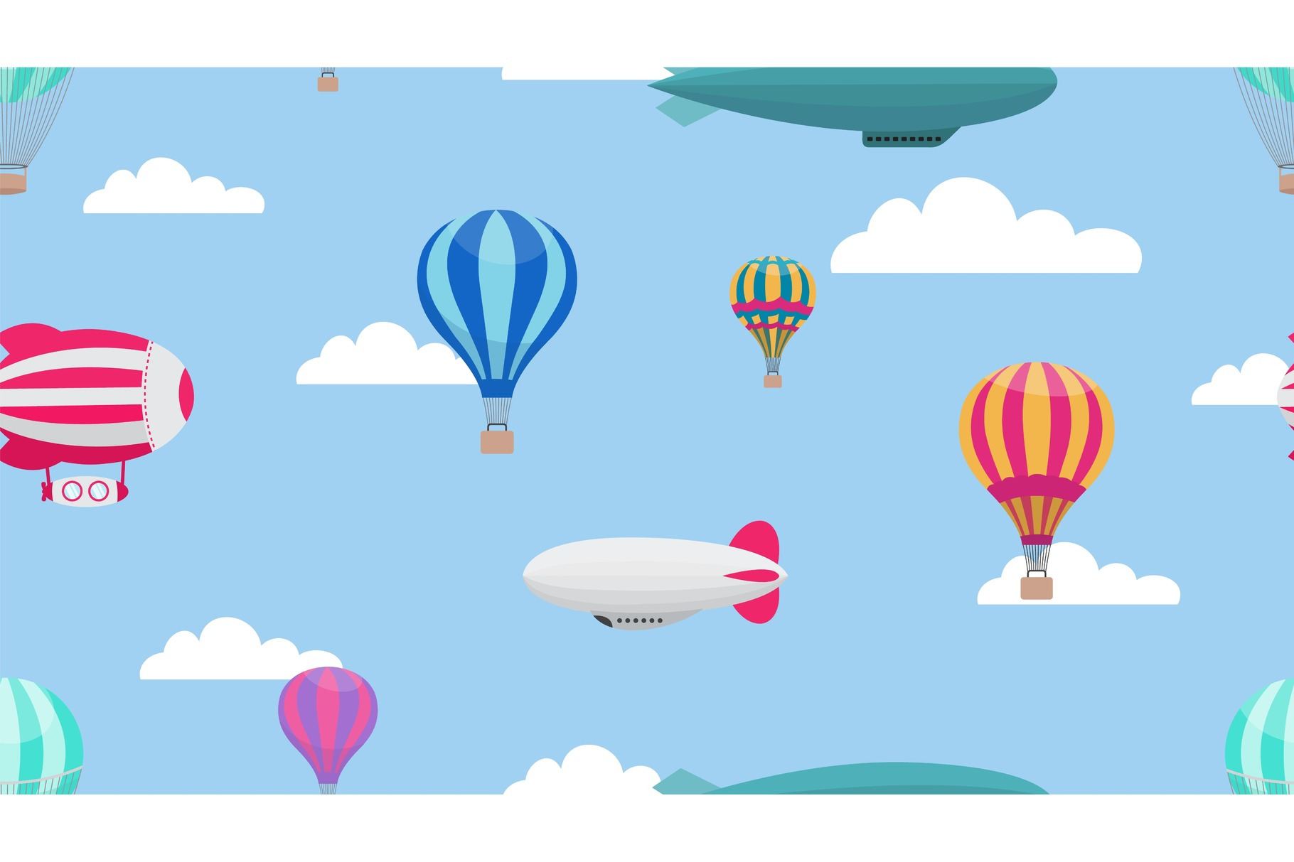 Hot air balloons. Cartoon air | Background Graphics ~ Creative Market