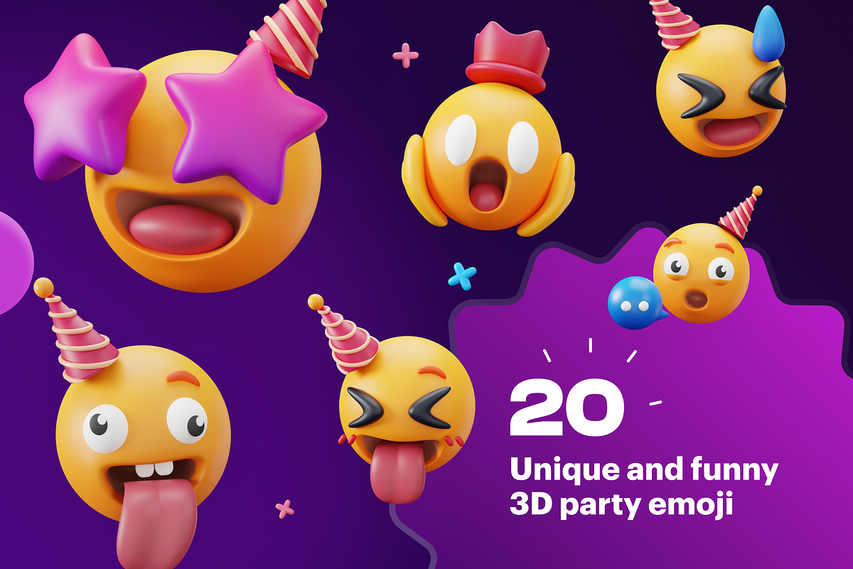 Emoty - 3D Party Emoji, a Characters & Person 3D Model by Illustraly Design