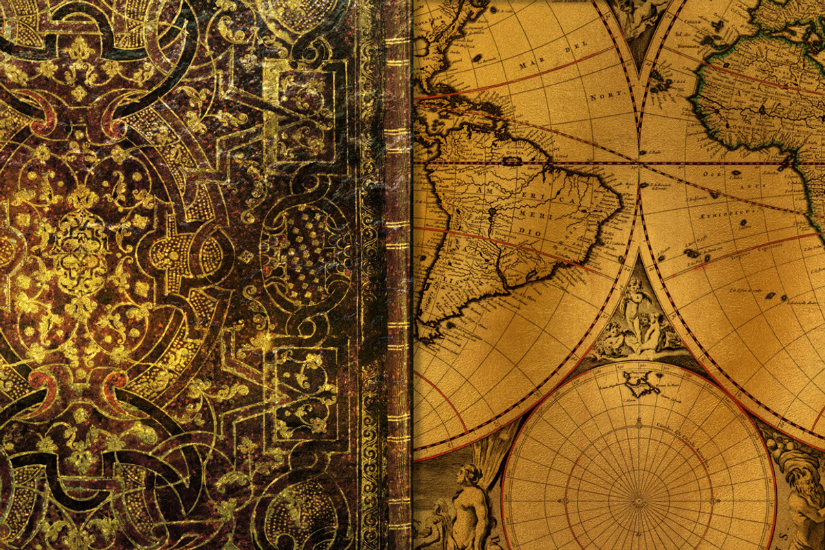 Nautical Backgrounds - Sea Map Art, a Pattern Graphic by Paper Element