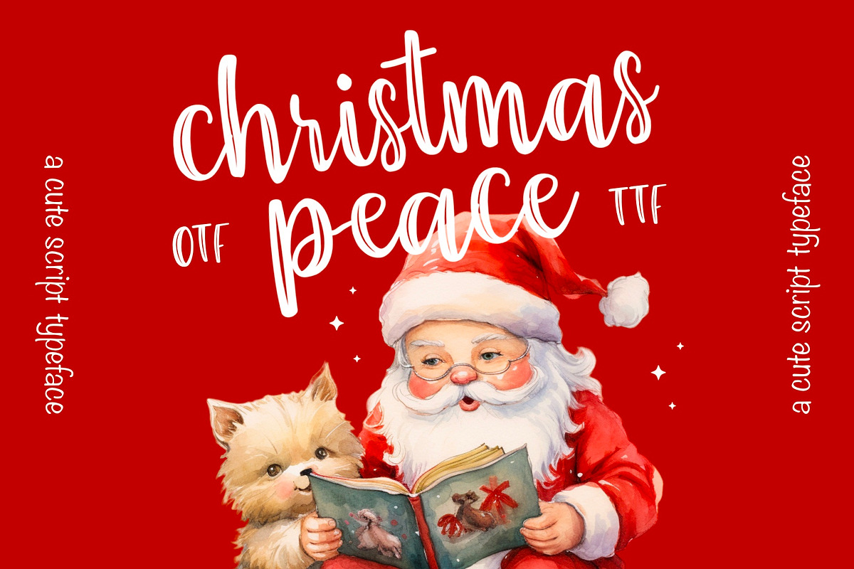 Christmas Peace Font - Script Font, a Handwritten Font by ariodsgn