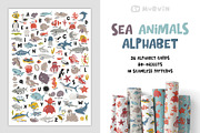 Sea animals alphabet, a Wallpaper Graphic by Murvin