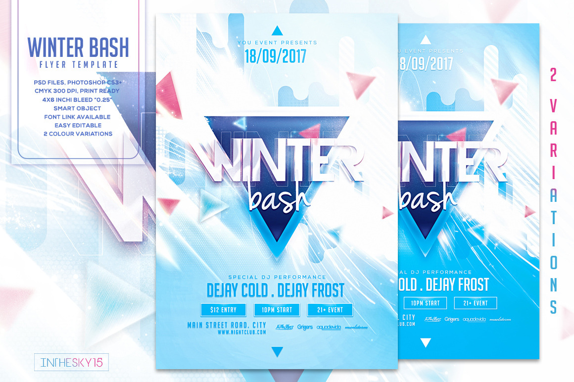Winter Bash Flyer Template, a Flyer Template by InTheSky15