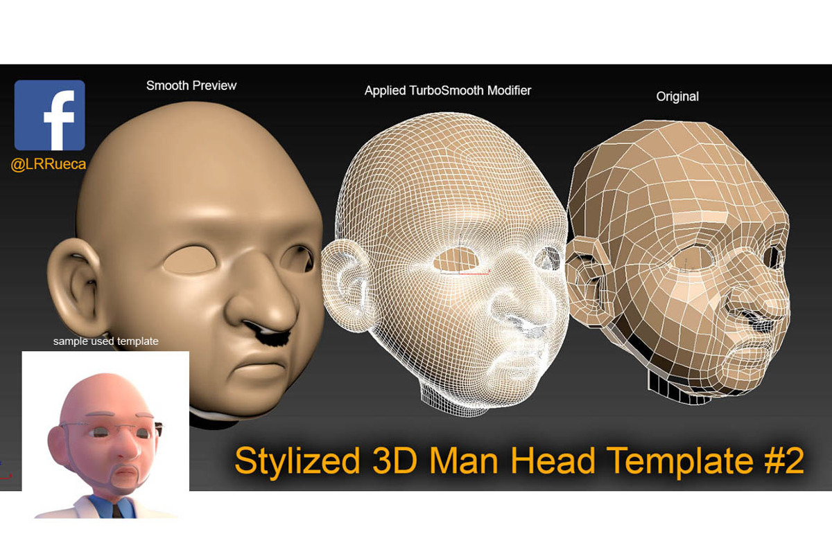 Low Poly Head Templates Pack, a Characters & Person 3D Model by LomellRueca