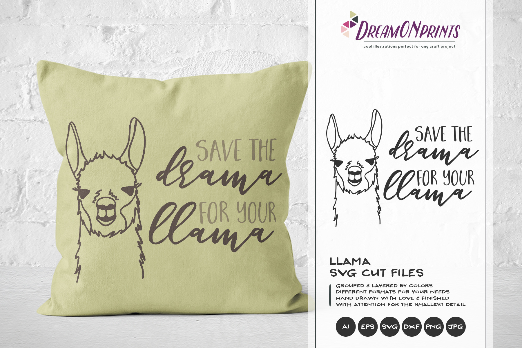Save the Drama for the Llama SVG, an Animal Illustration by DreamONprints