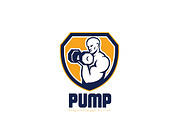 Pump Bodybuilding Gym Logo, a Branding & Logo Template by patrimonio