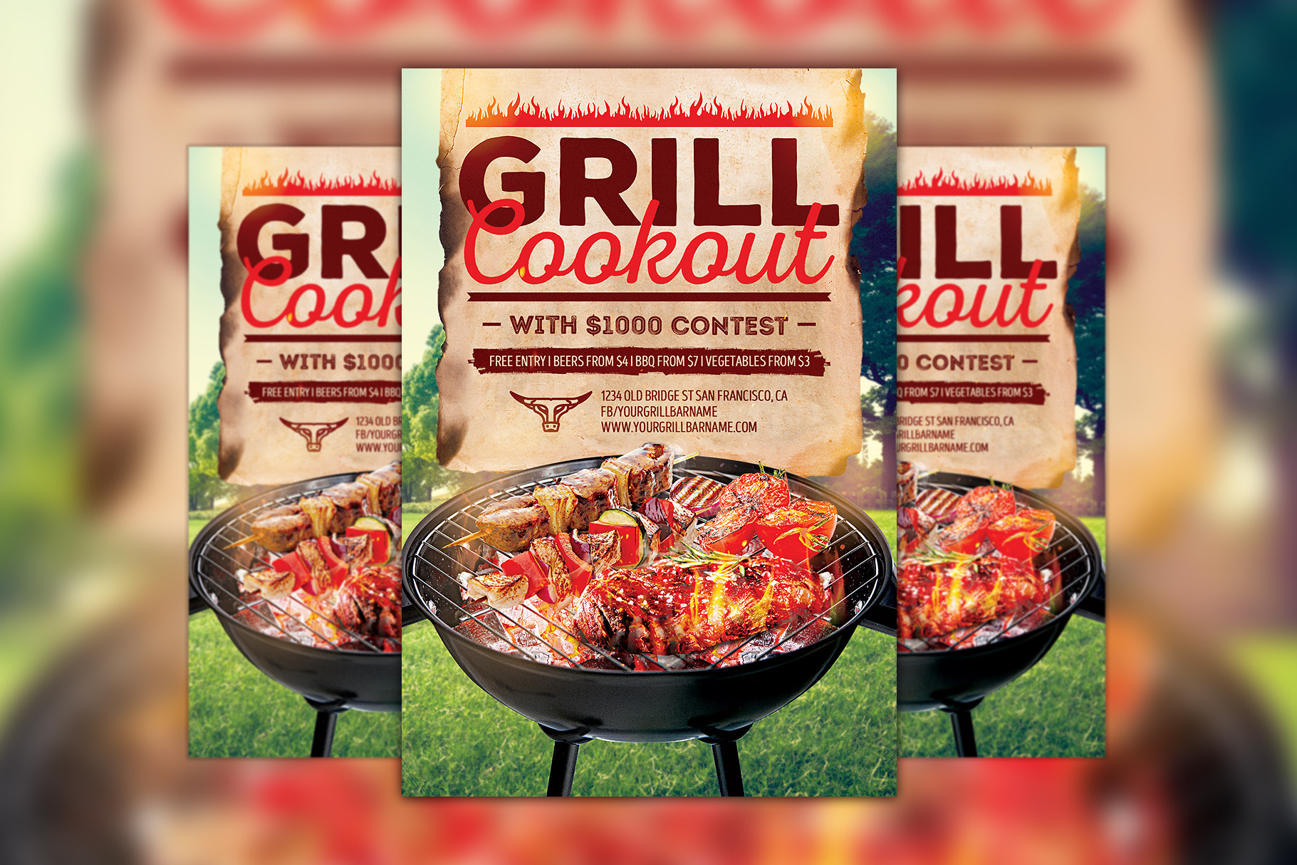 BBQ Grill Event Flyer Template, a Flyer Template by Flyermind