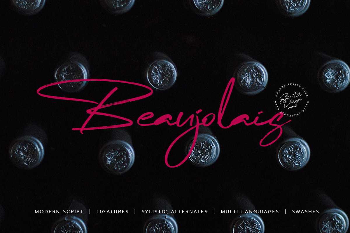 Handwriting with dry ink brush signature