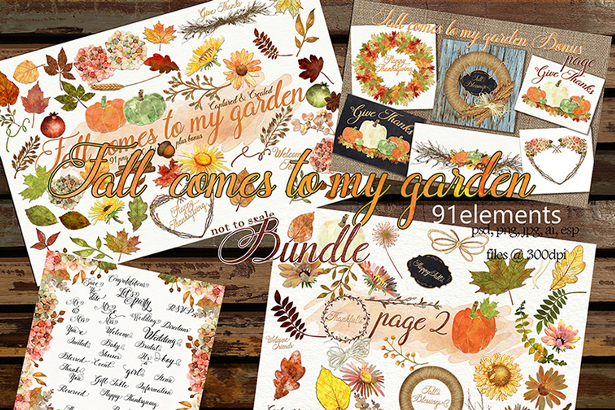Fall Garden Bundle, an Object Graphic by Captured and Created
