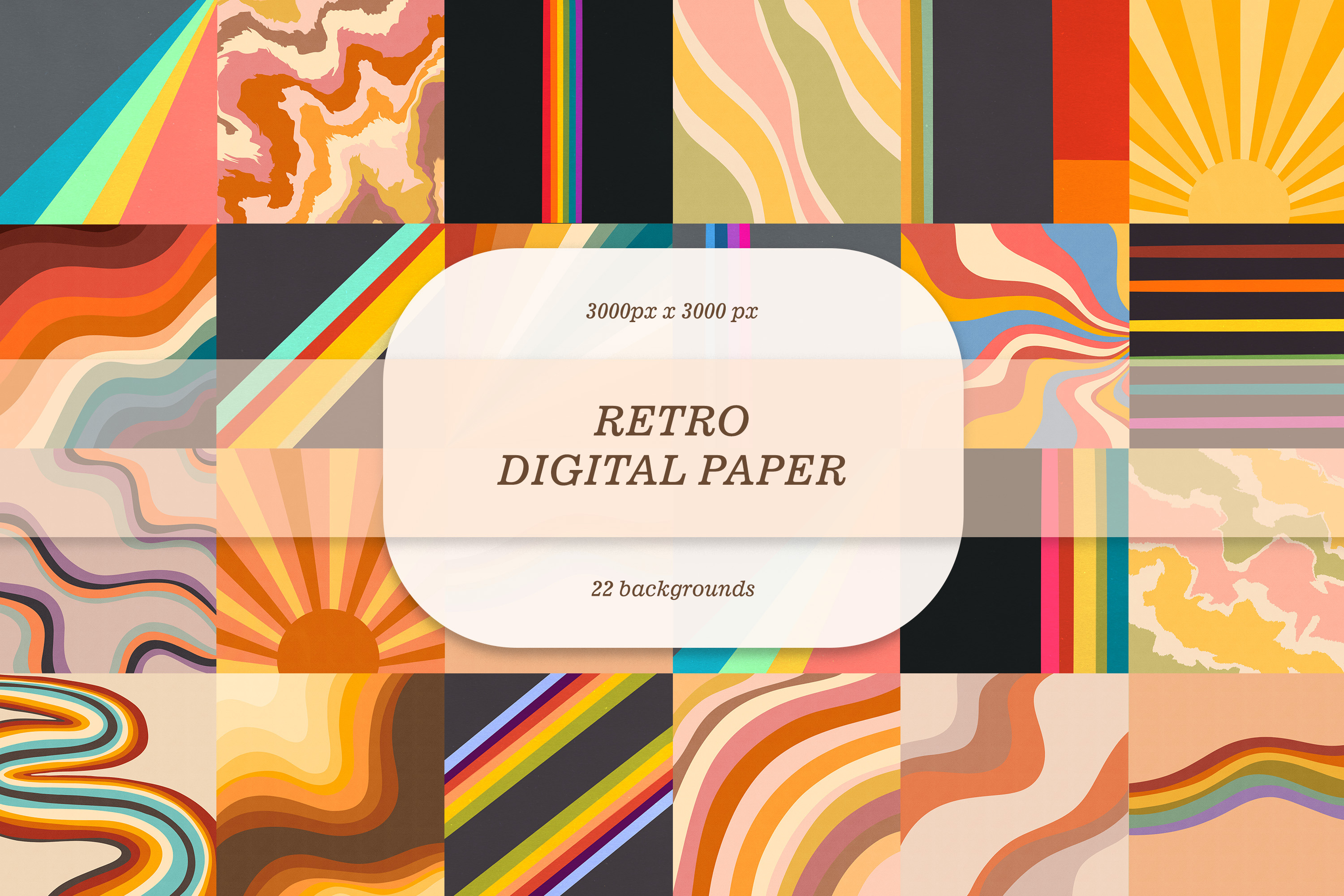 Retro Digital Paper Collection, a Background Graphic by SecondOfJuly