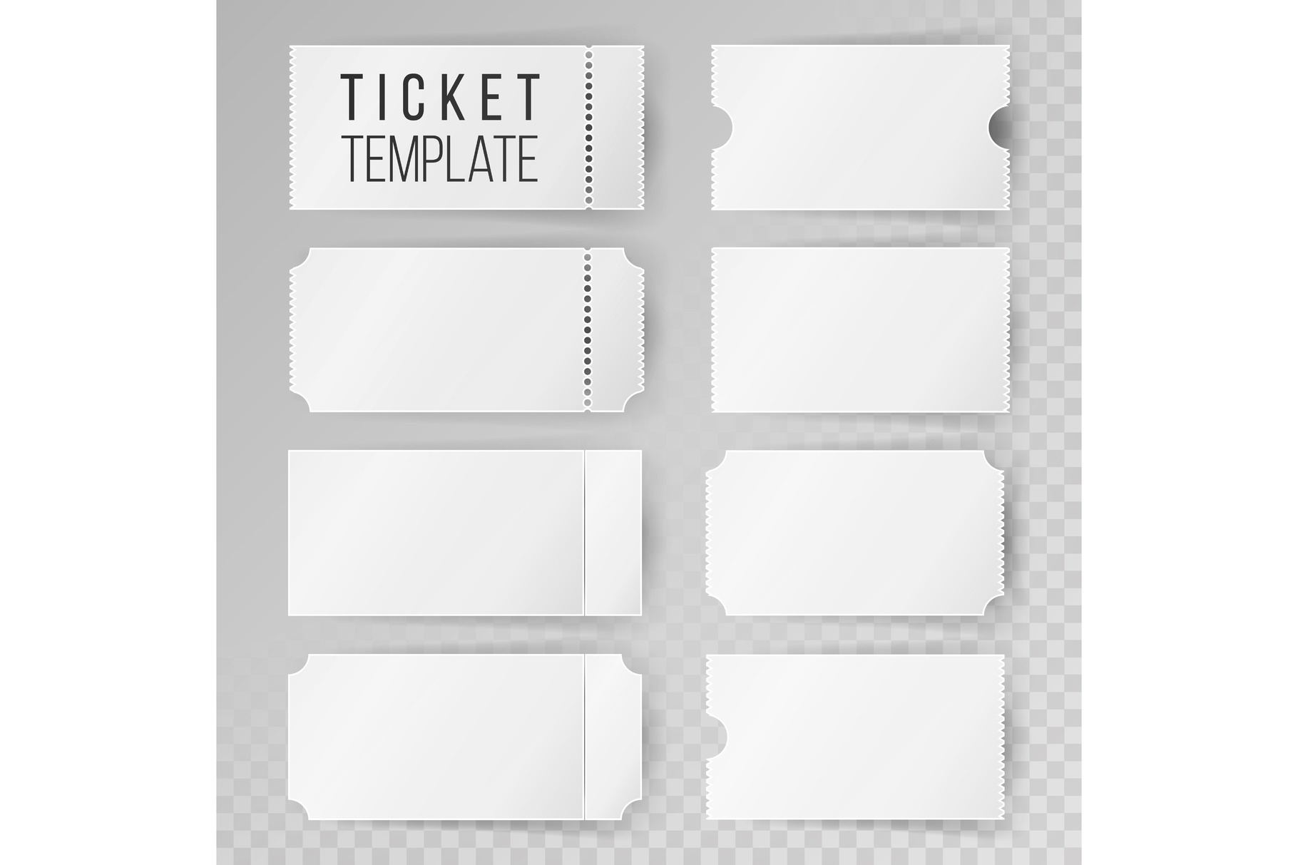 Ticket Template Set Vector. Modern, an Object Graphic by pikepicture