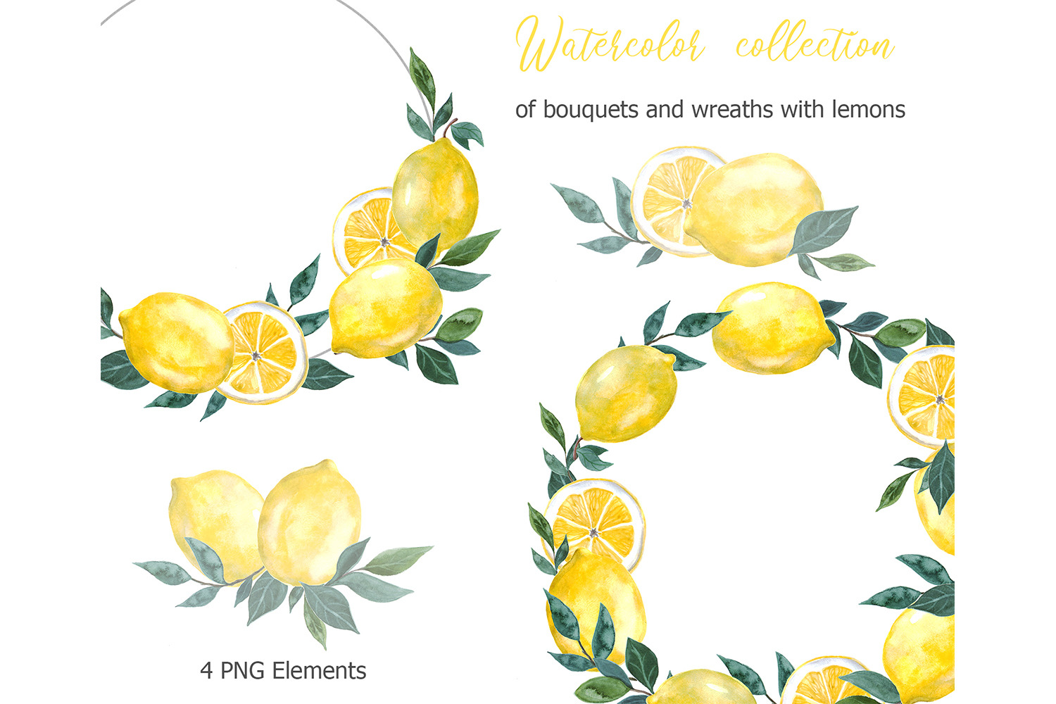 Watercolor Clipart, Lemon Summer png, a Food Illustration by ...