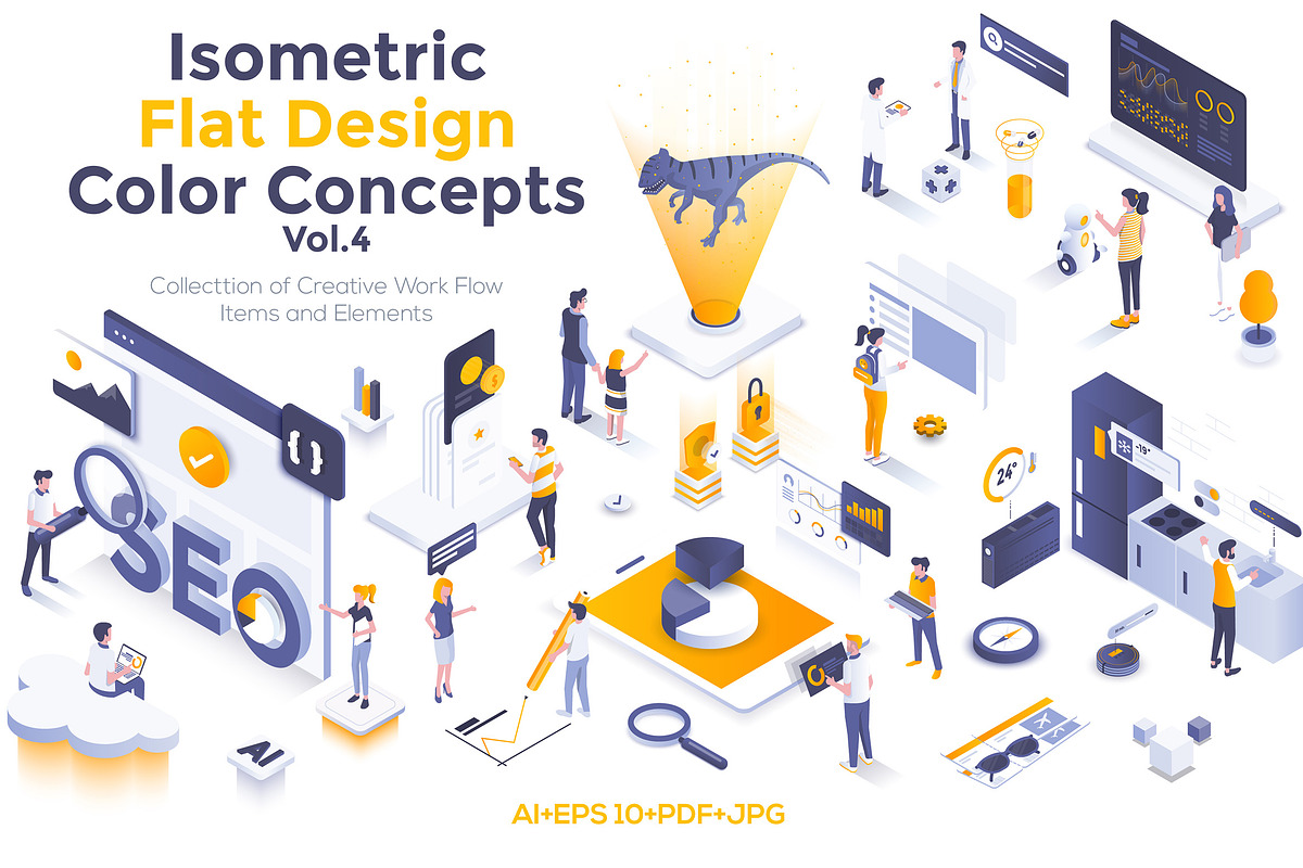 Modern isometric illustration kit, a Healthcare Illustration by ...