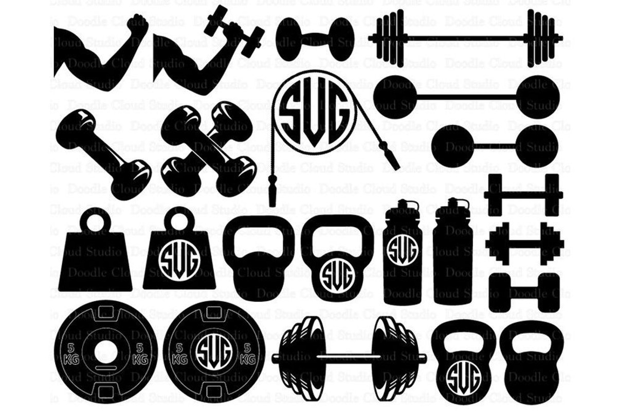Weights SVG Files, Lifting Weights, an Illustration by Doodle Cloud Studio