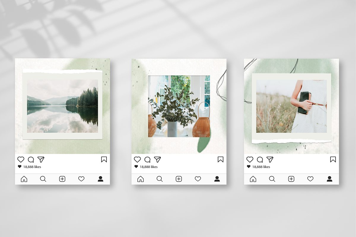GRASS LAND Instagram templates, a Social Media Template by Helen.design.