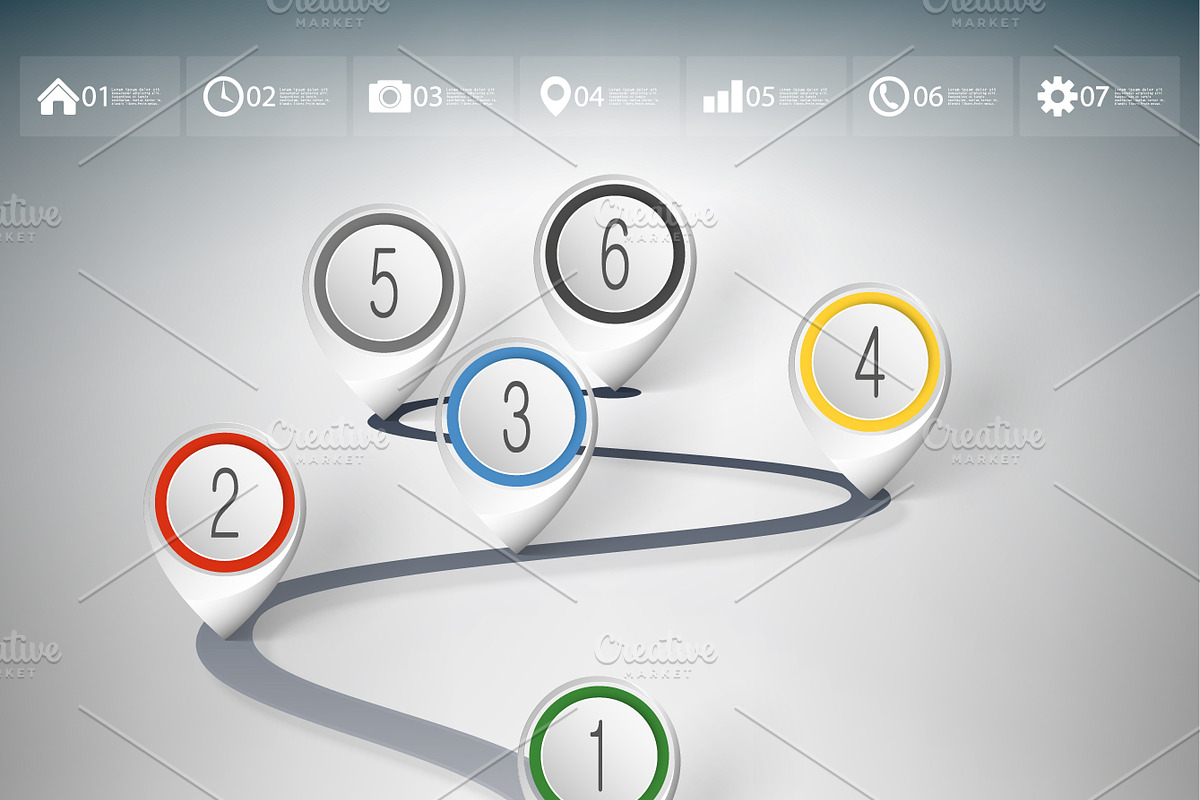 Timeline with pointer marks, a Work Illustration by VectorShop