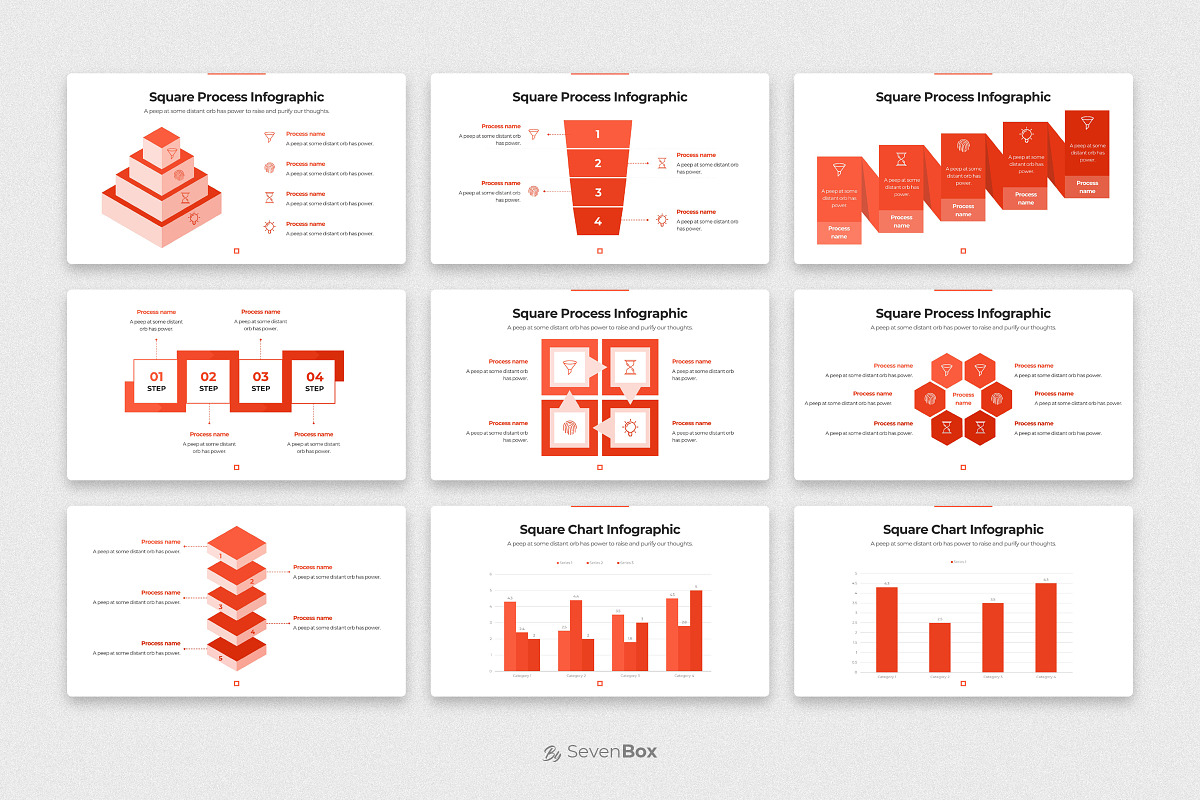 Square Powerpoint Infographics, a Presentation Template by ShapeSlide