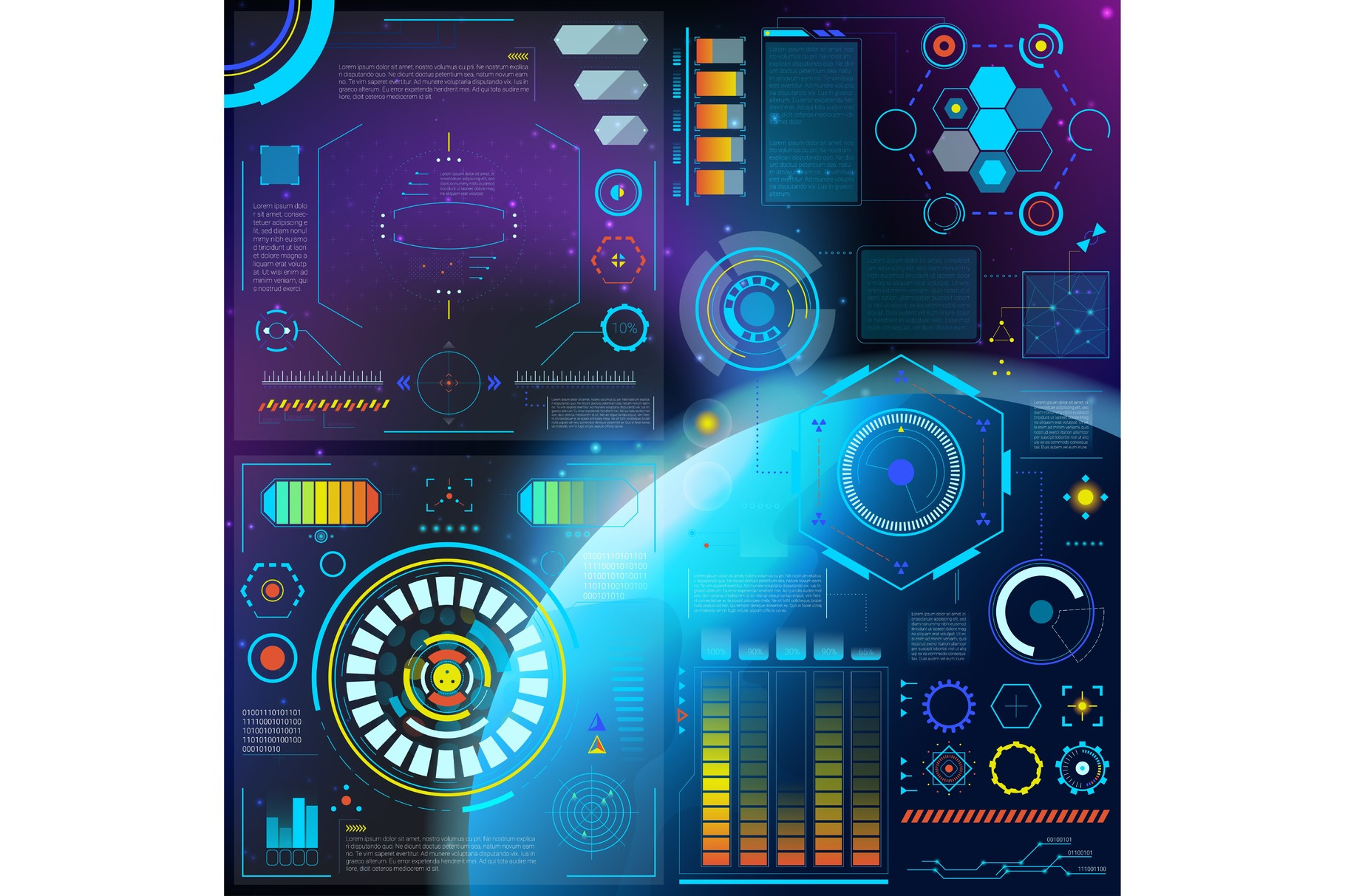 Interface vector hud dashboard futuristic interfaced spacepanel with ...