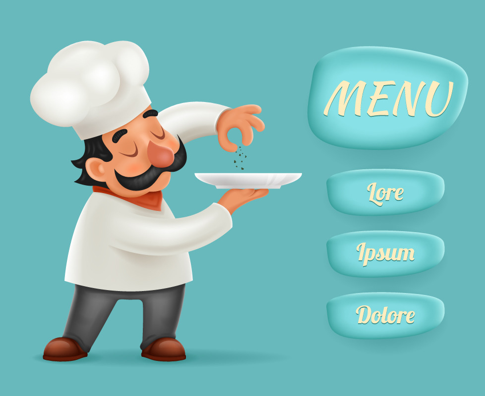 Menu Buttons Interface, a Food Illustration by Meiluns shop | Creative ...