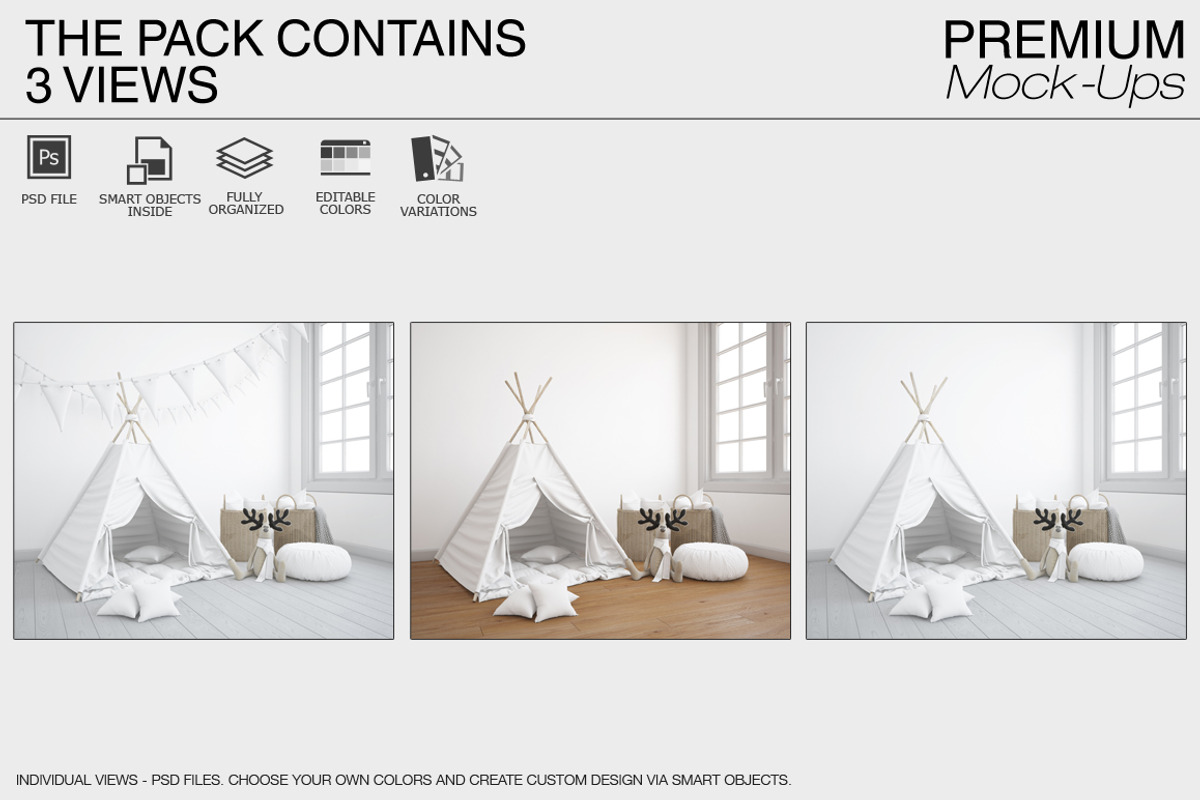 Nursery Teepee Tent Mockups, a Product Mockup by mock-ups