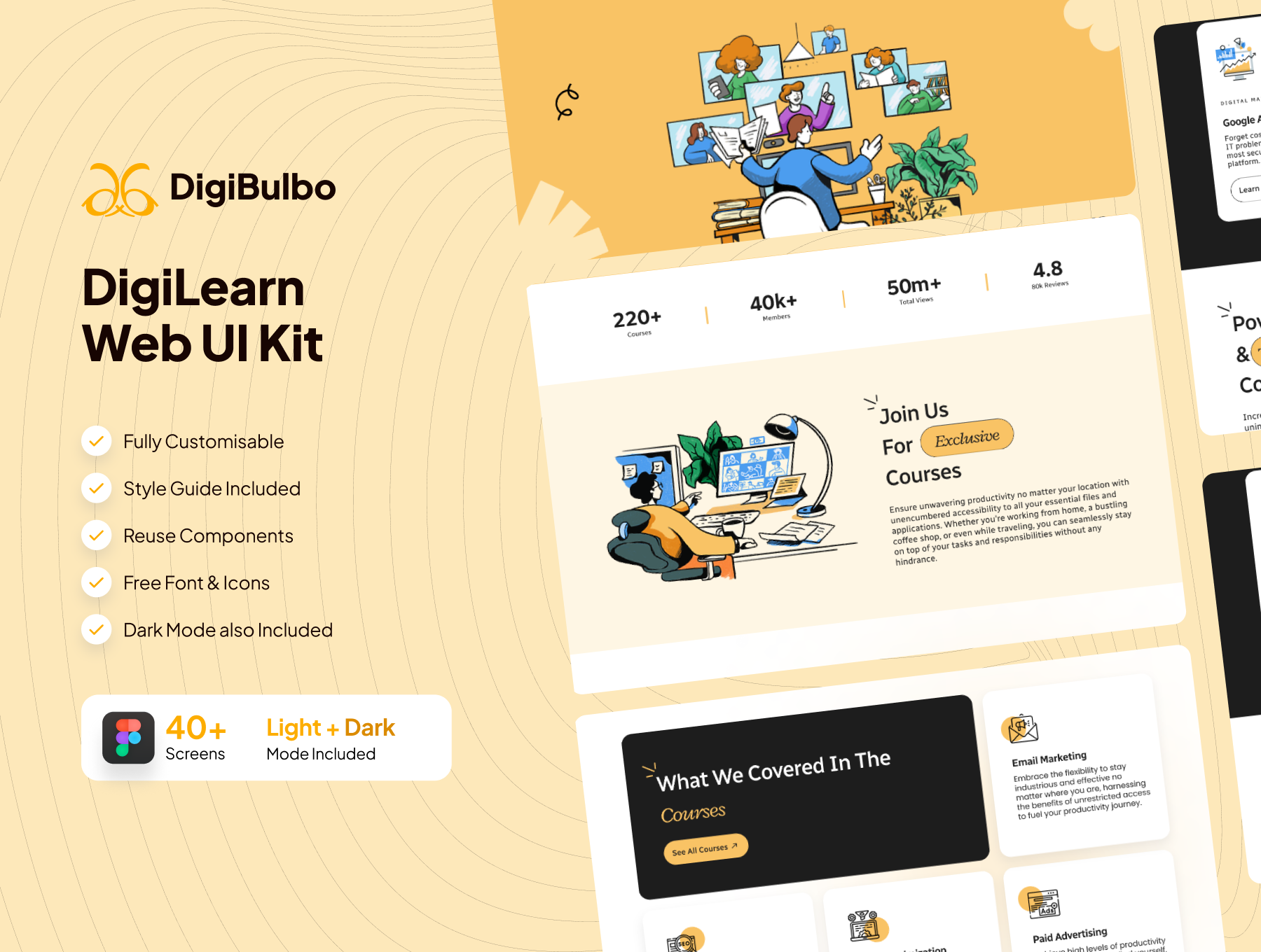 DigiLearn - Web Responsive UI Kit, an UI Kit Template by Digibulbo | Creative Market