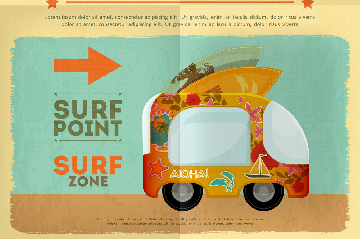 surfing poster, an Illustration by ELFIVETROV DESIGN