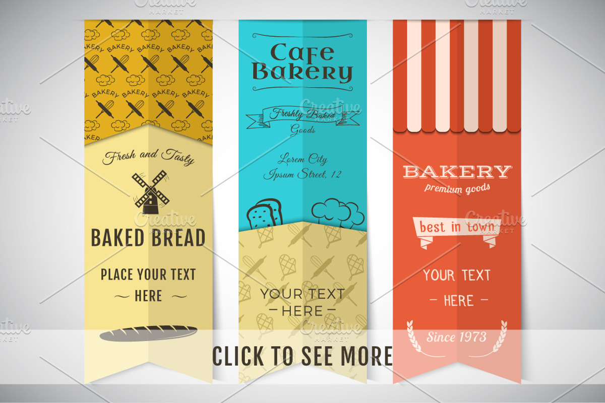 Bakery Banners & Seamless Patterns, an Object Graphic by JeksonGraphics