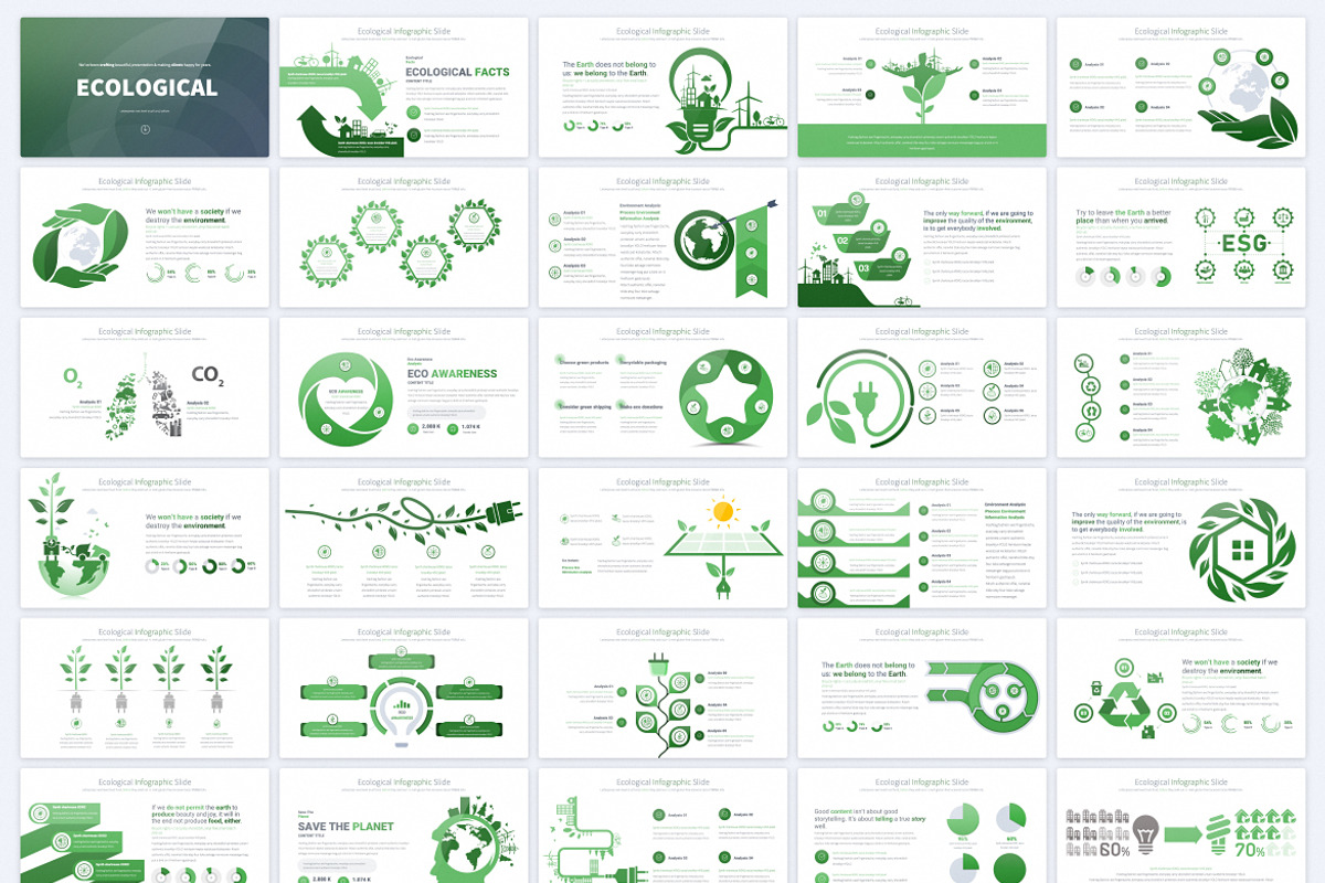 Ecological PowerPoint Infographics, a Presentation Template by Pulsecolor