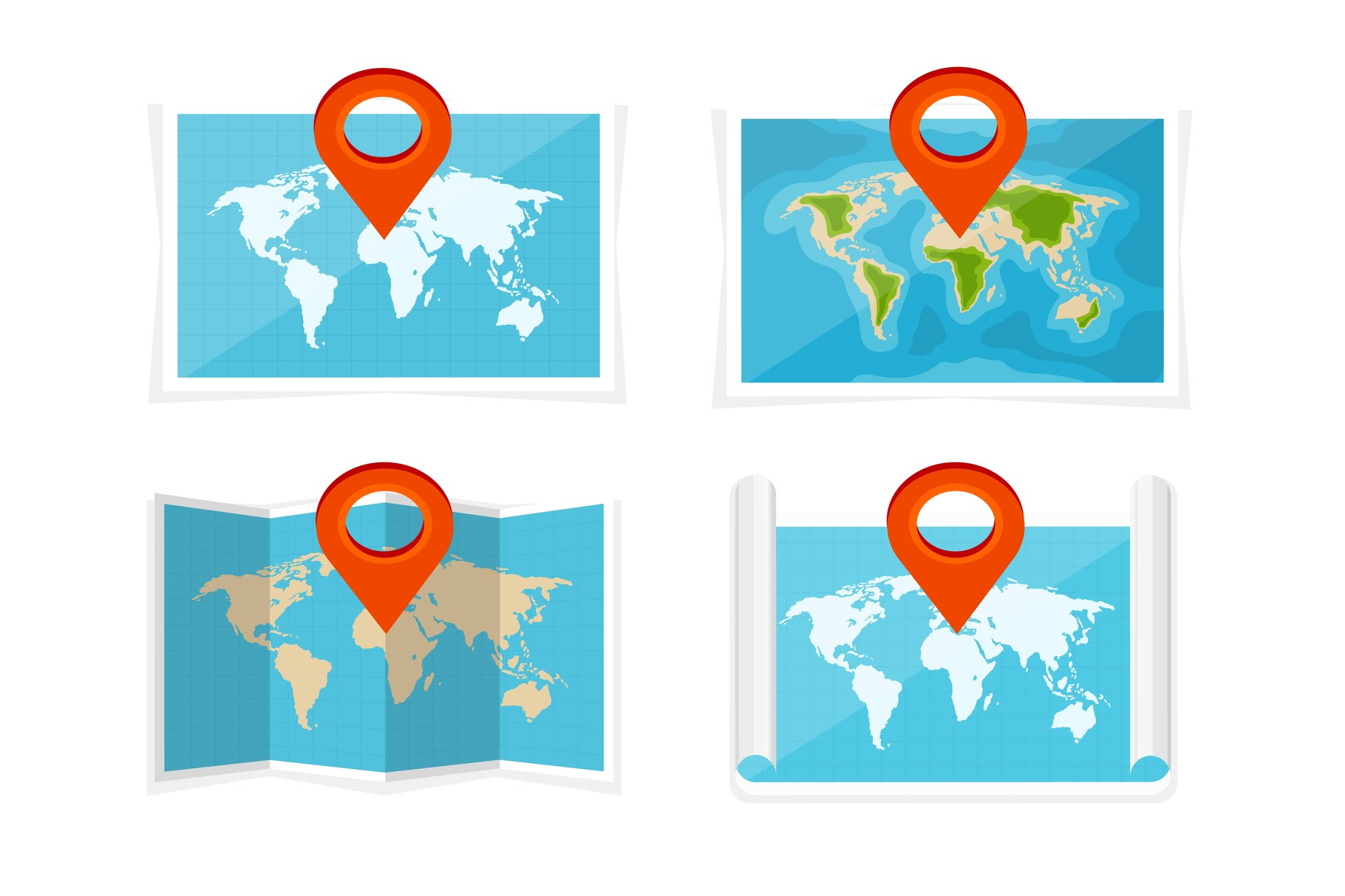 World map in a flat style. Earth, an Education Illustration by 32pixels