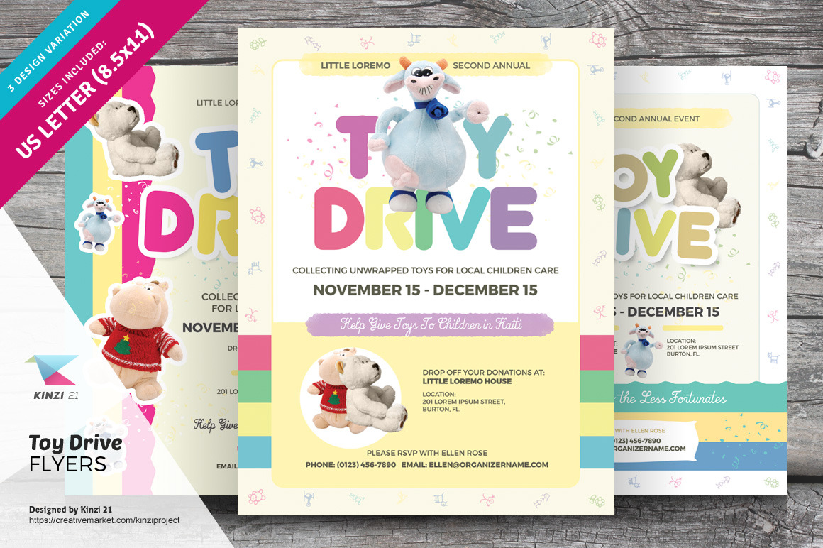 Toy Drive Flyer Templates, a Flyer Template by kinzi21