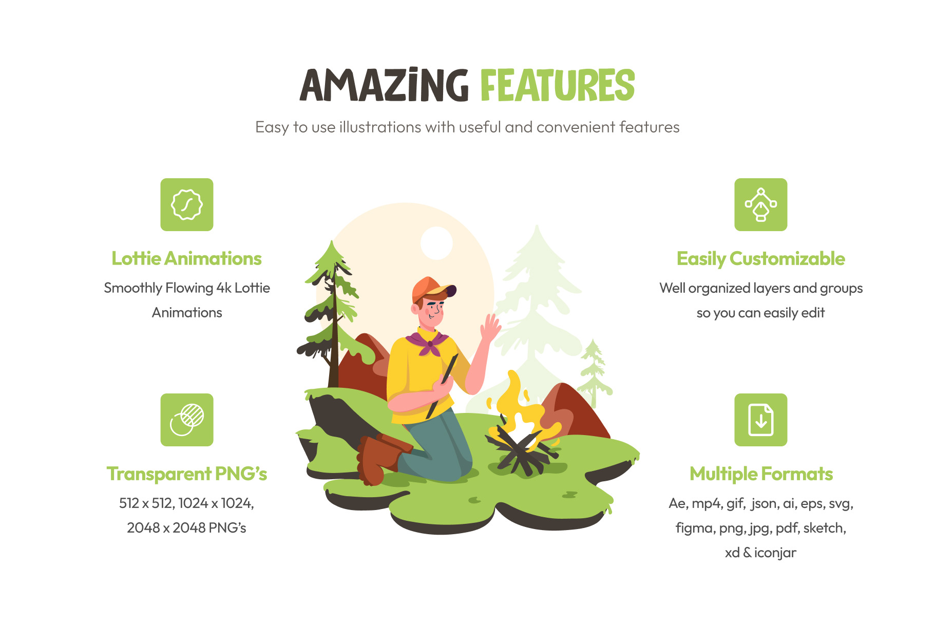 Animated Forest Illustration Set | Creative Market