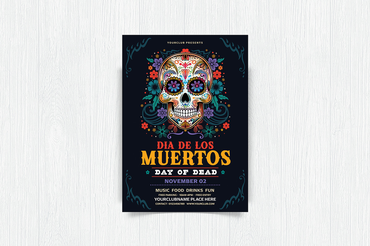Dia de Muertos /Day of Dead Flyer, a Flyer Template by DesignWorkz