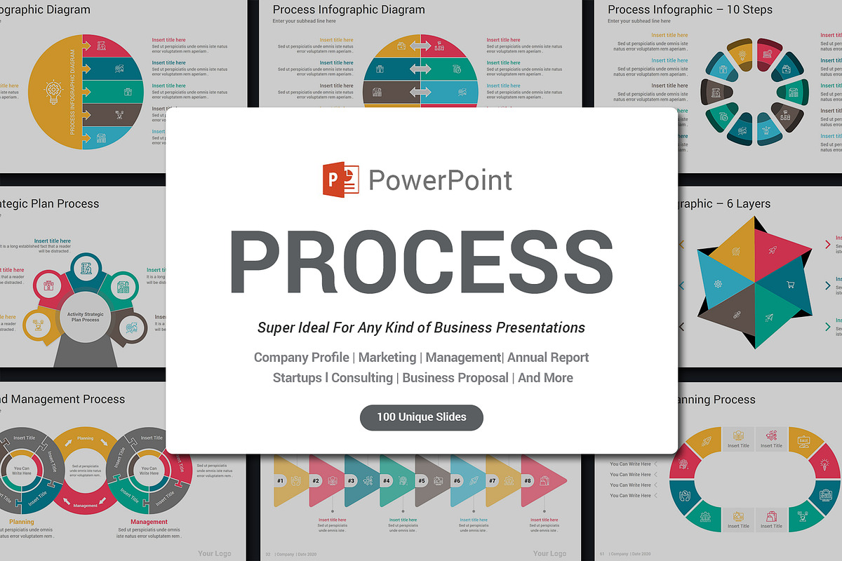 Process Infographics PowerPoint Pack, a Presentation Template by SlideOne