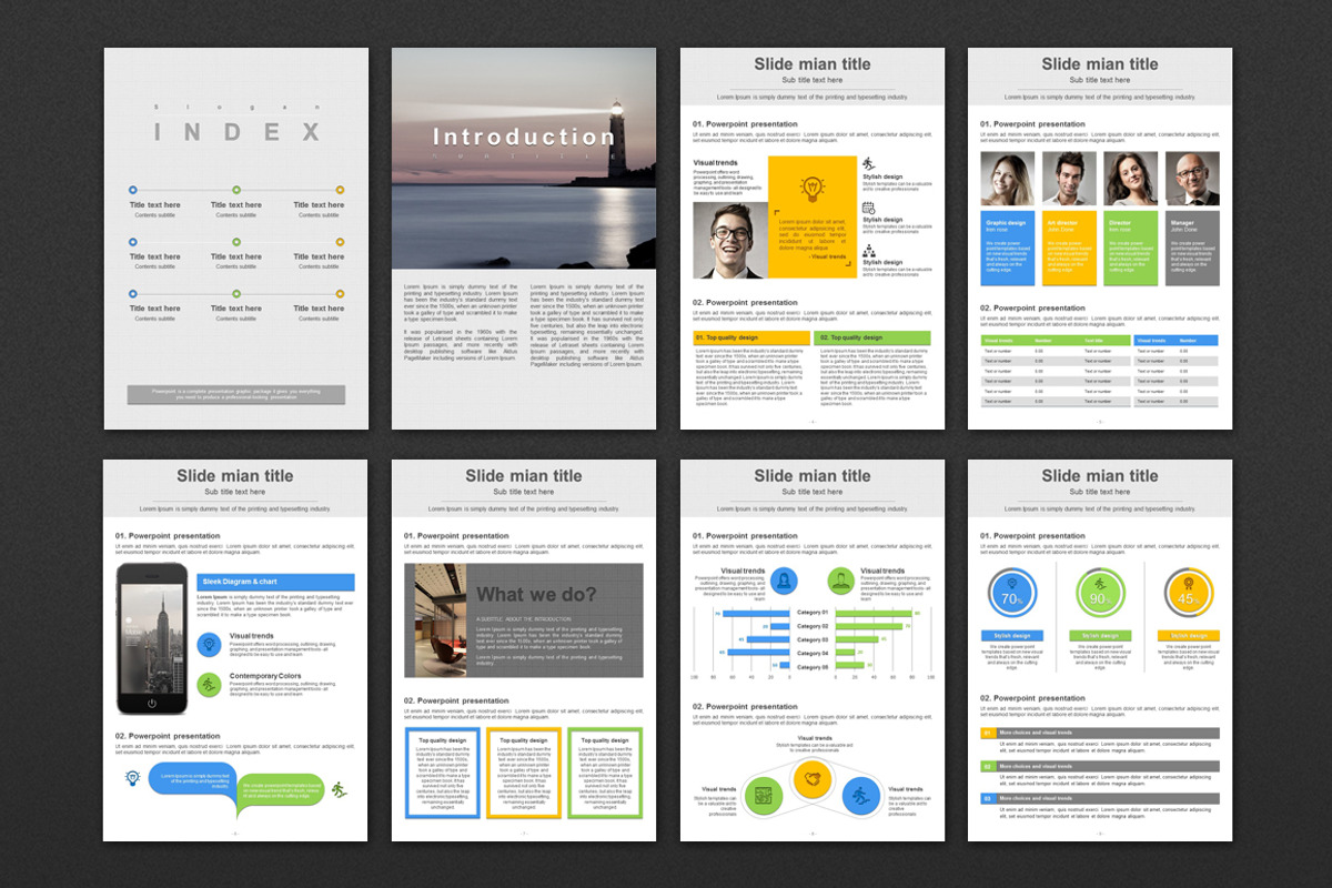 Grid PowerPoint Vertical Template, a Presentation Template by GoodPello