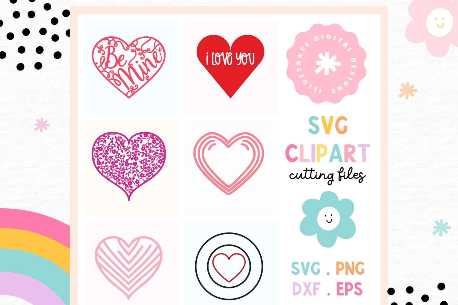 Love Heart SVG Cut File | Heart PNG, a Decorative Illustration by ...